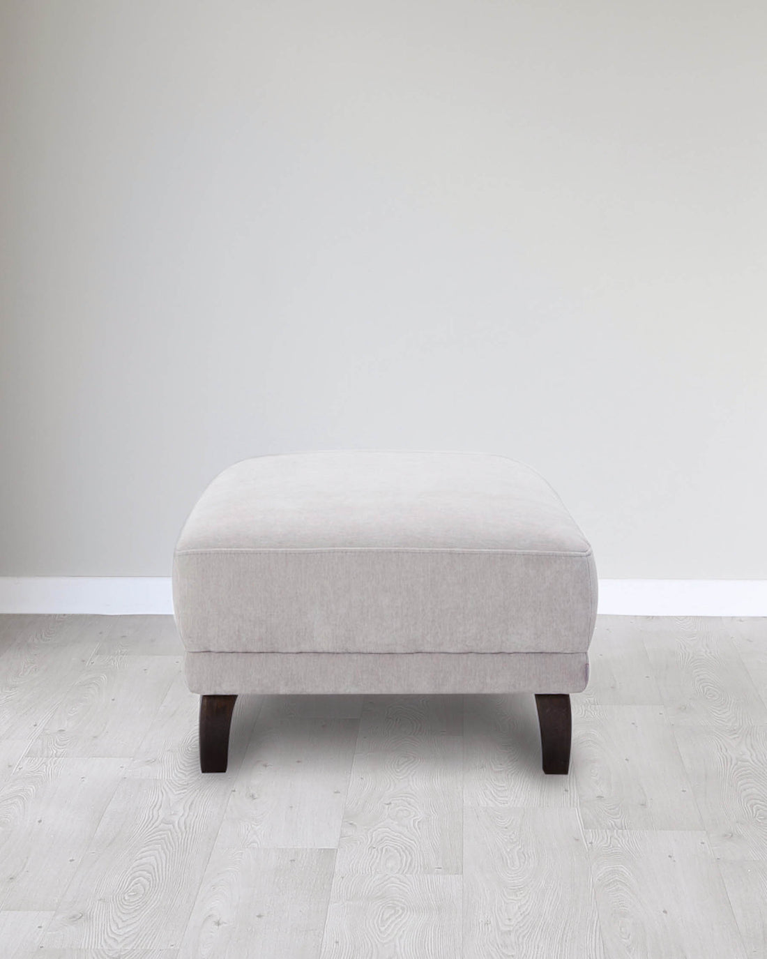 Luxe Modern Light Grey Fabric Footstool – Danetti