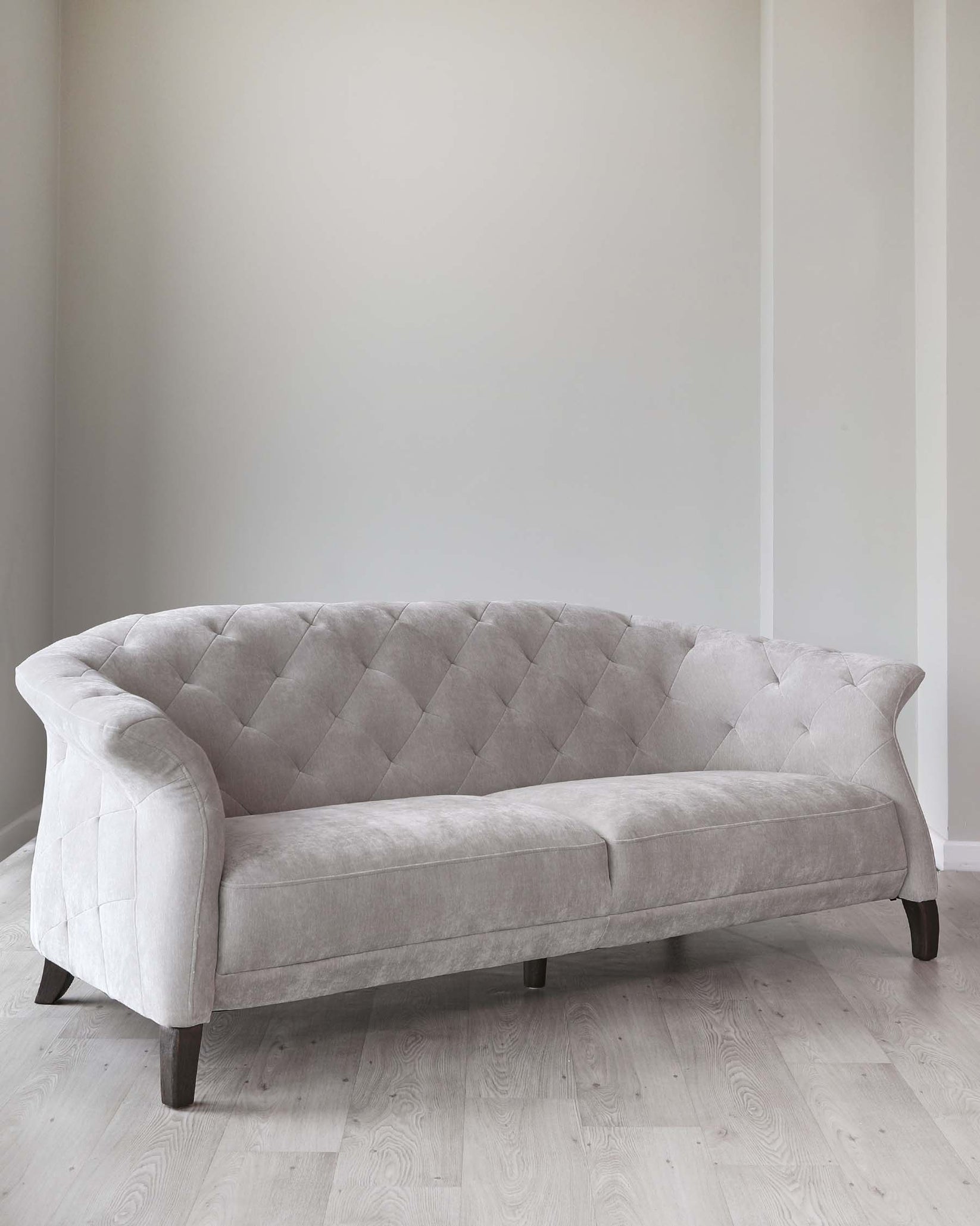 Luxe 2 To 3 Seater Light Grey Fabric Chesterfield Sofa by Danetti