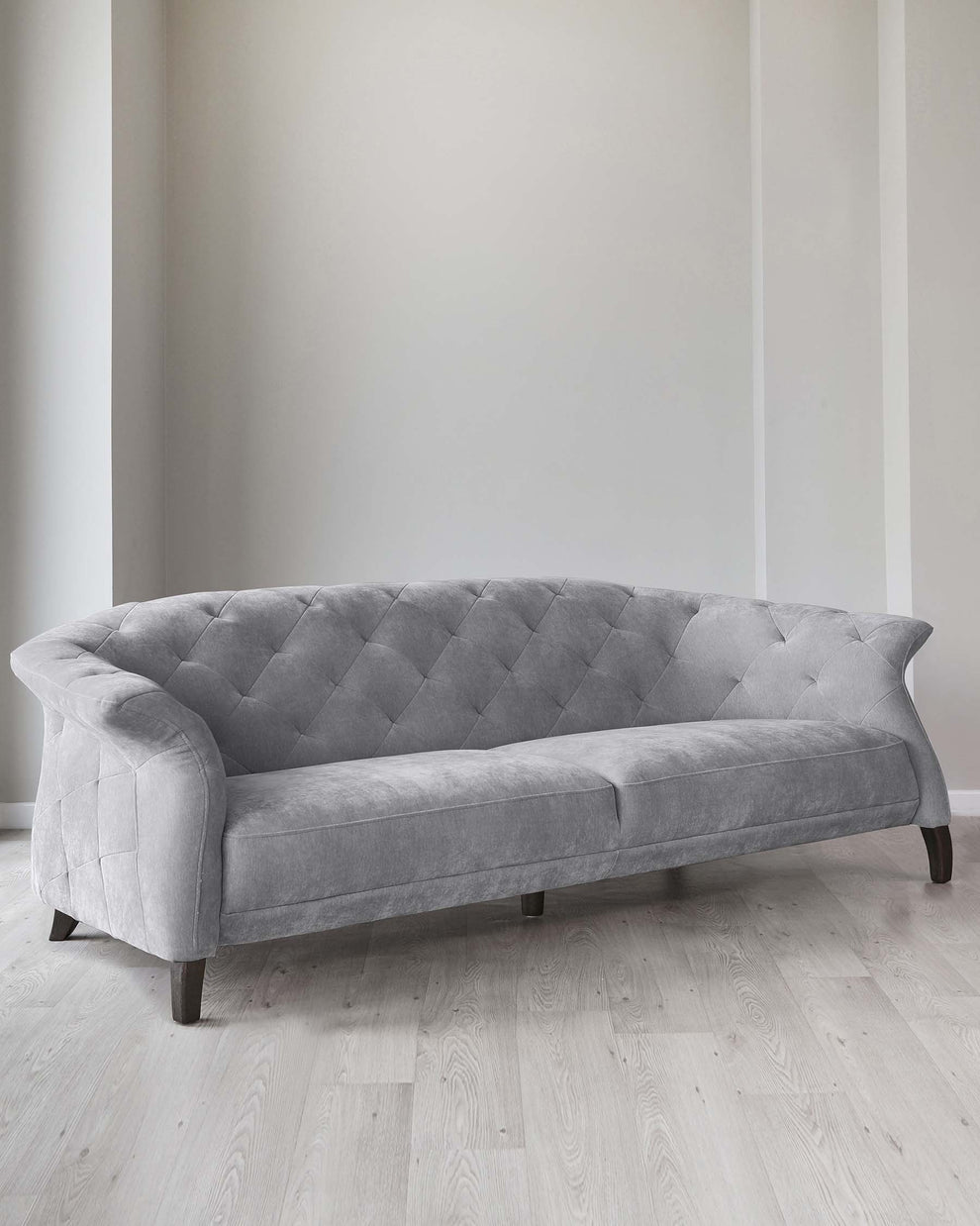 Fabric Chesterfield 3 Seater Grey Sofa | Danetti