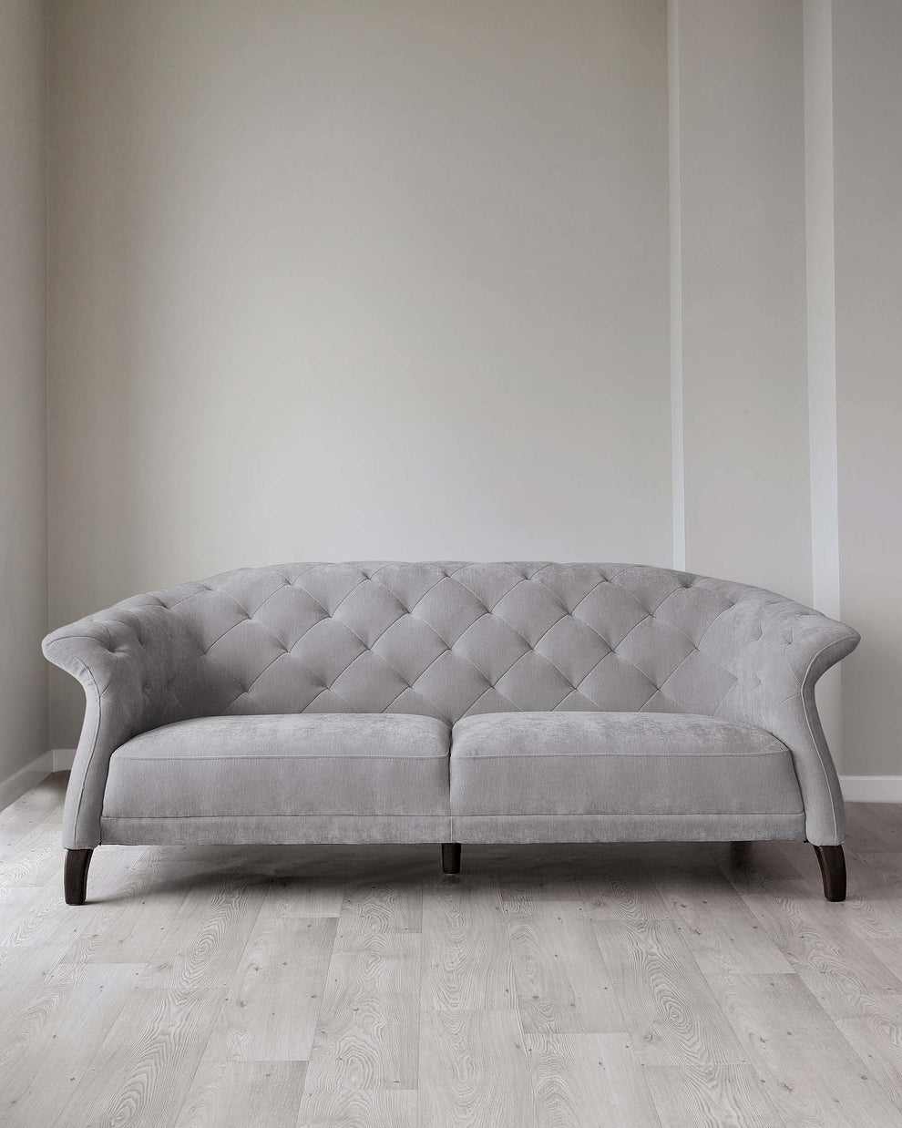 Luxe Modern 2 To 3 Seater Grey Fabric Chesterfield Sofa | Danetti