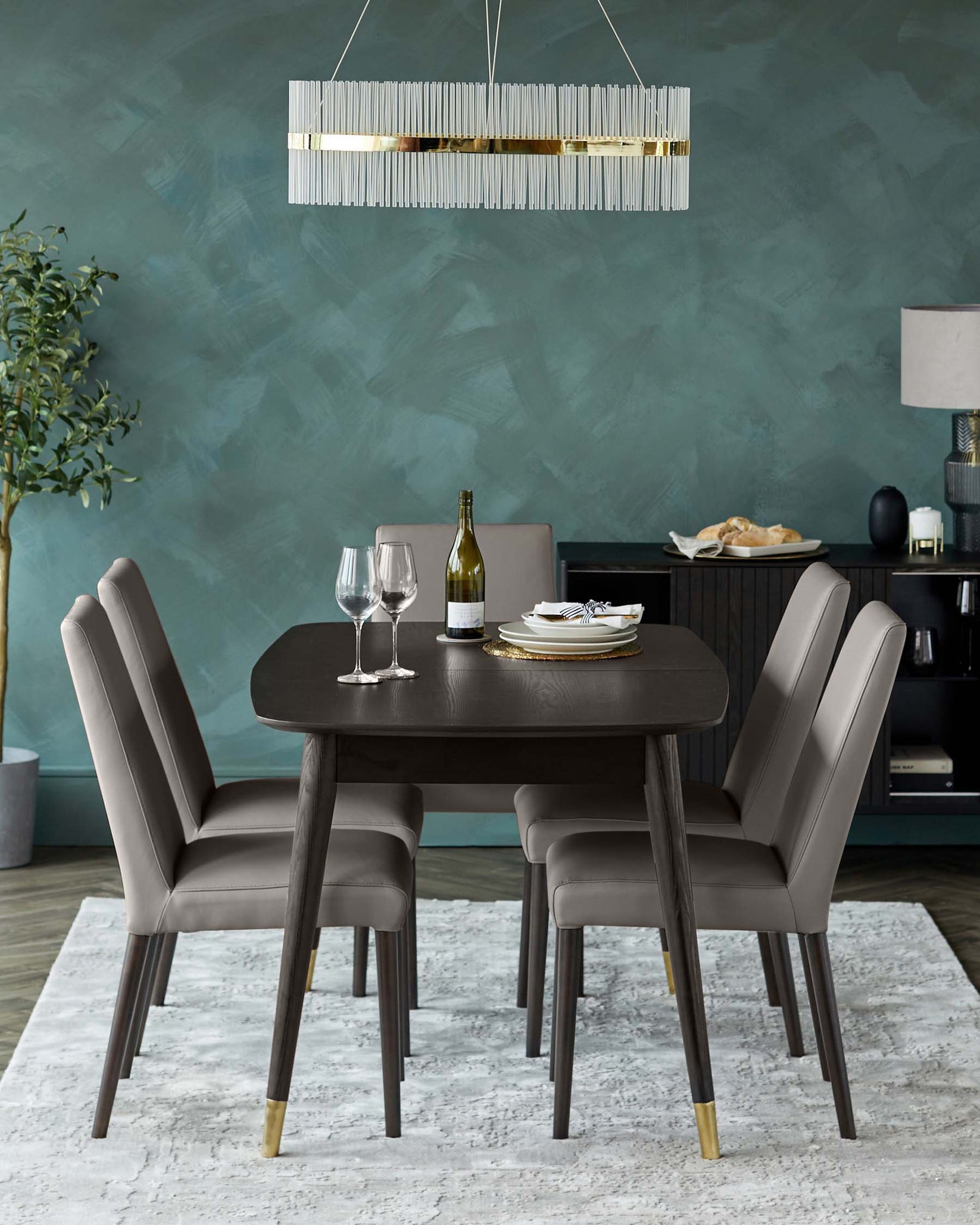 Clover Black Ash Extending 6 to 8 Seater Dining Table by Danetti