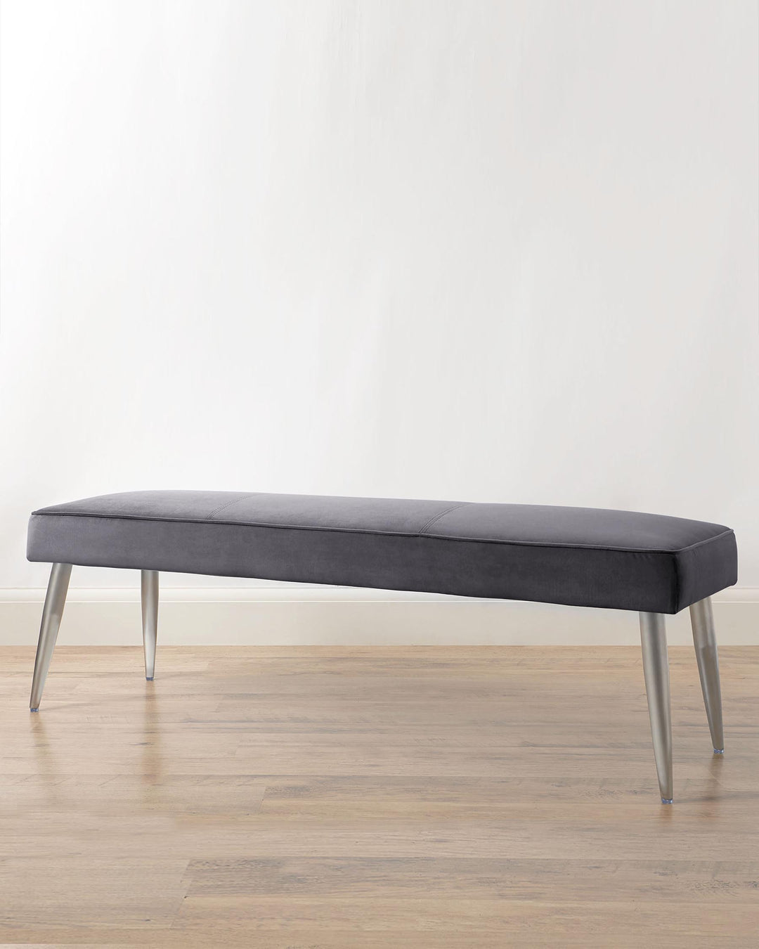 Mellow Dark Grey Velvet 3 Seater Bench Without Backrest | Danetti