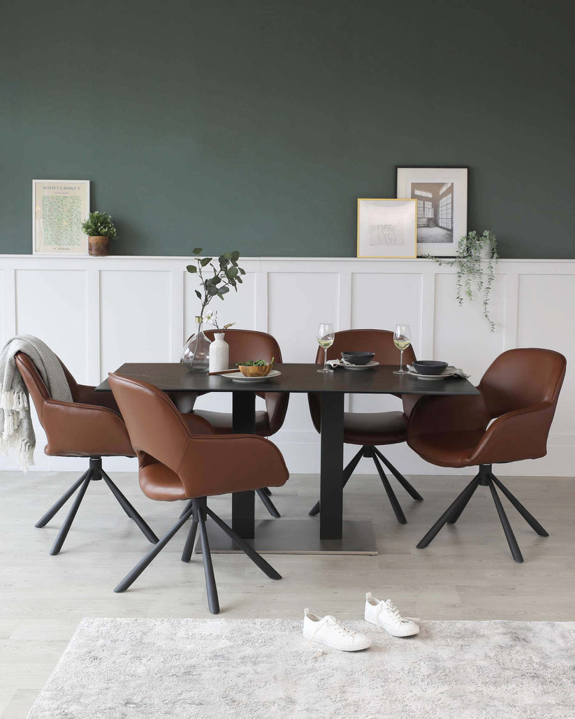 Mia 6-Seater Black Ceramic Dining Table by Danetti
