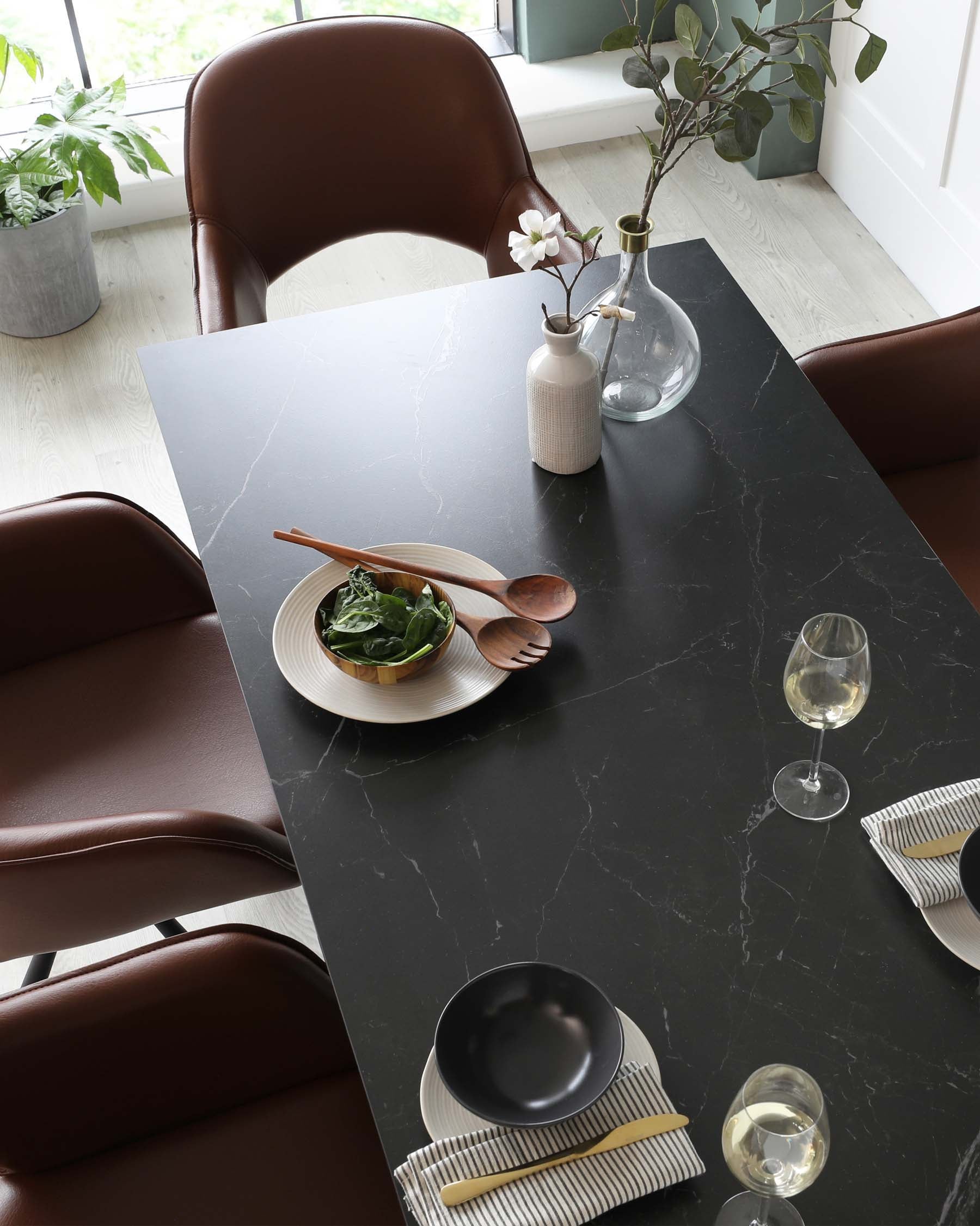 Mia 6-Seater Black Ceramic Dining Table by Danetti