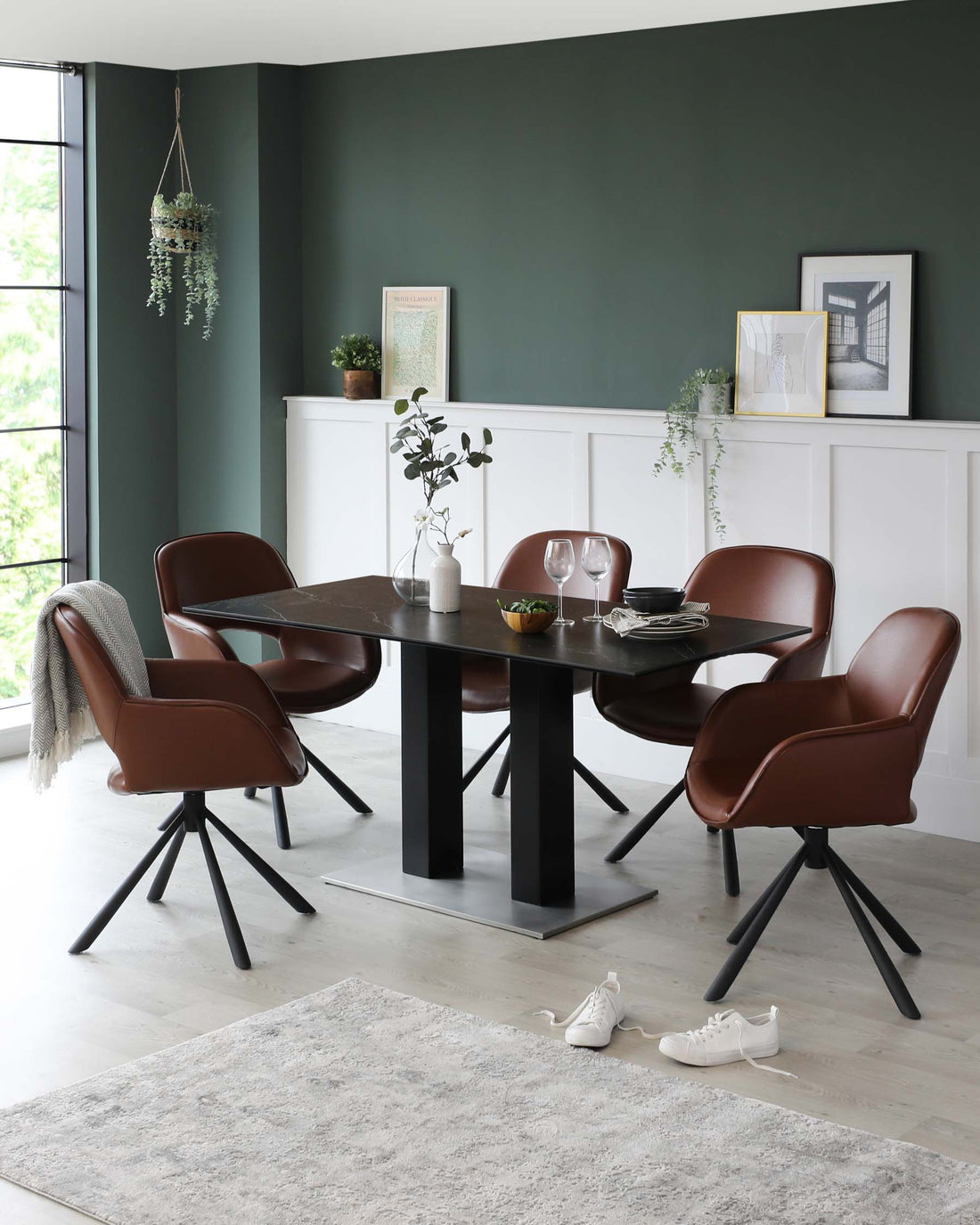 Mia 6-Seater Black Ceramic Dining Table by Danetti