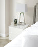 Noah White Gloss Textured Bedside Table | Danetti