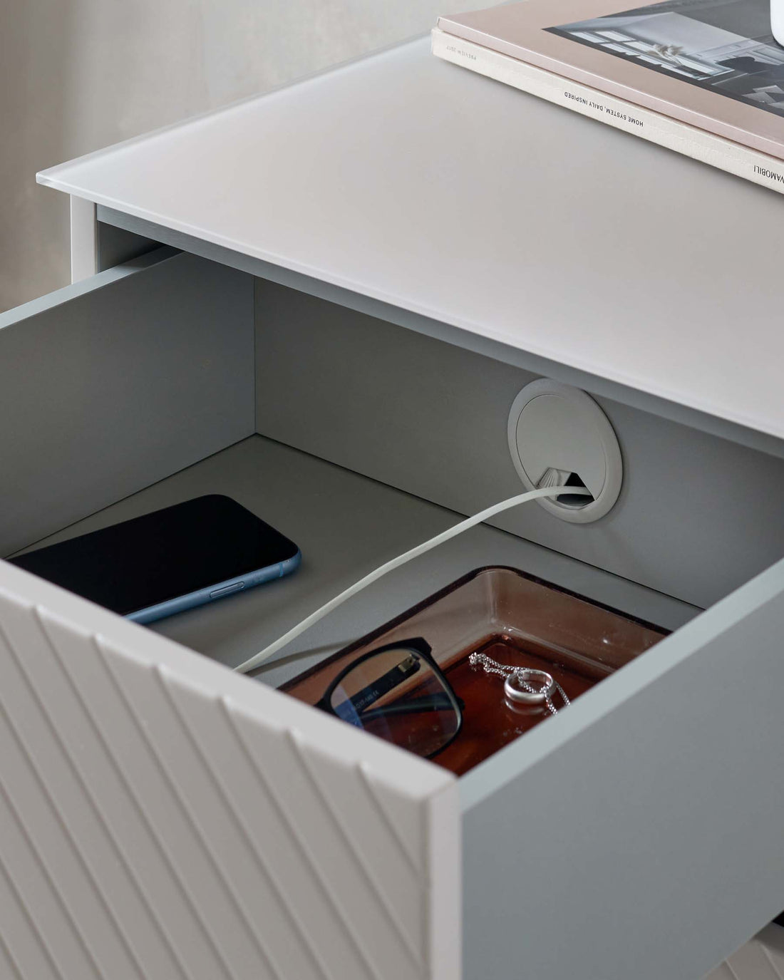 Noah Stone Bedside Table by Danetti