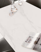 Riley White Marble Ceramic 8 seater dining table by Danetti