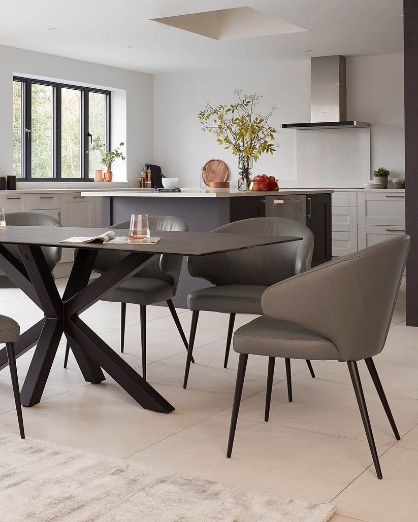Riley Dark Grey Ceramic 8 seater dining table by Danetti