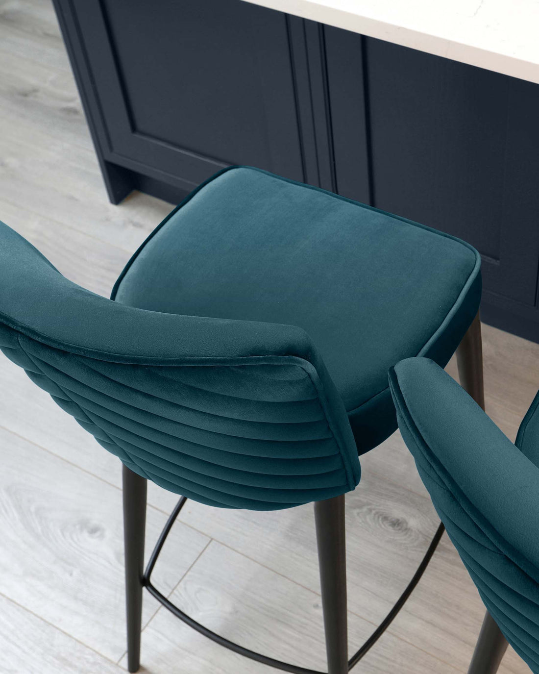 Serena Teal Velvet Bar Stool by Danetti