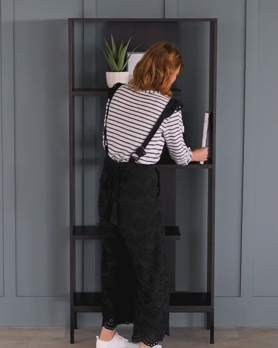 Reed Dark Walnut Tall Storage Unit With Black Legs | Danetti